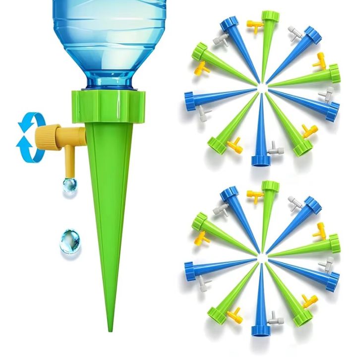6-24pcs Auto Adjustable Drip Spike Water Bottle Irrigation System Self ...