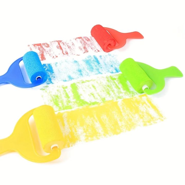 4pcs/set Available Paint Watercolor Painting Sponge Brush Cartoon ...