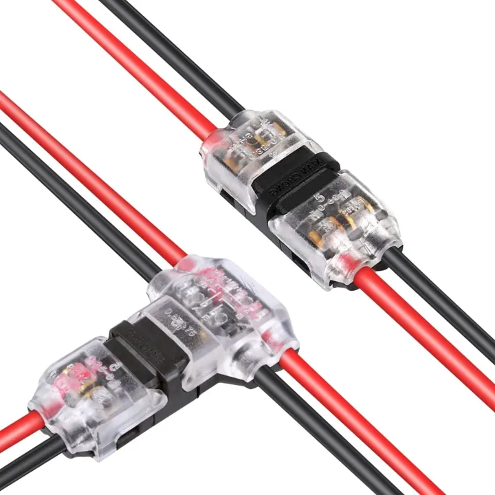 5Pcs 2 Pin 3/2 Way Wire Connector, Universal Compact Wire T Tap I Type ...