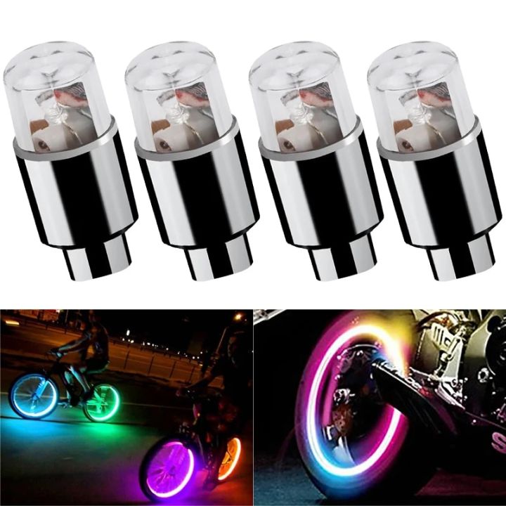 4Pcs Colorful LED Wheel Valve Lights Motorcycle Car Wheel Tire Valve ...