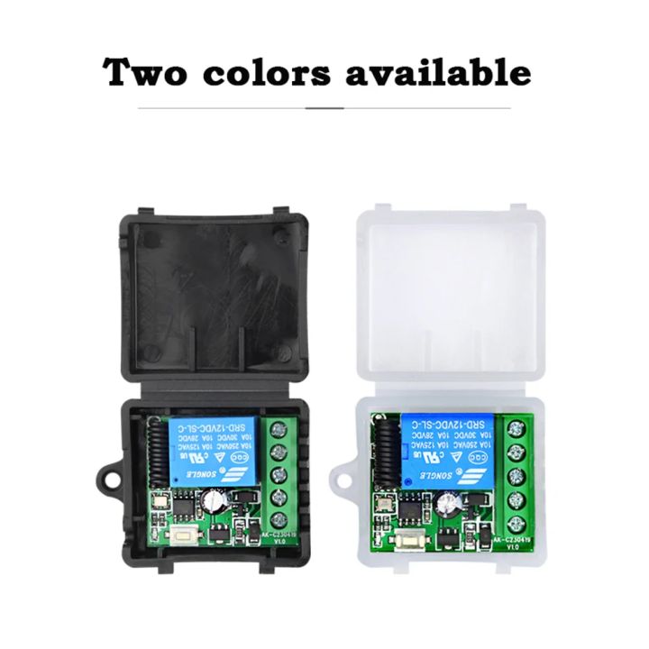 433 MHz rf Remote Control DC 12V 1CH Relay Receiver for universal ...