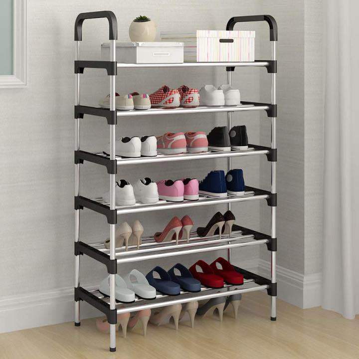 Stainless Steel Foldable 6 Layers Open Shoe Rack - Multicolor | Daraz ...