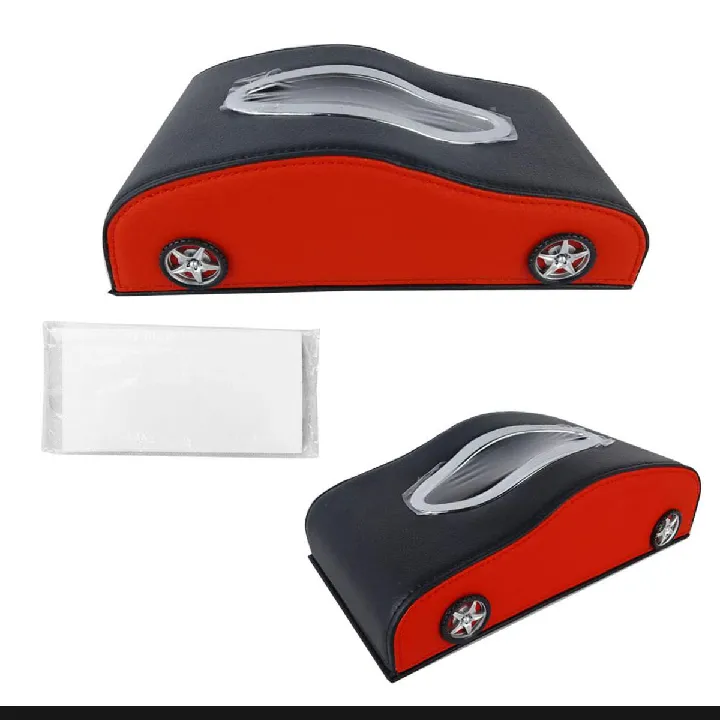 Dextro Unique Car-Shape Leather Tissue Box Black & Red | Daraz.pk