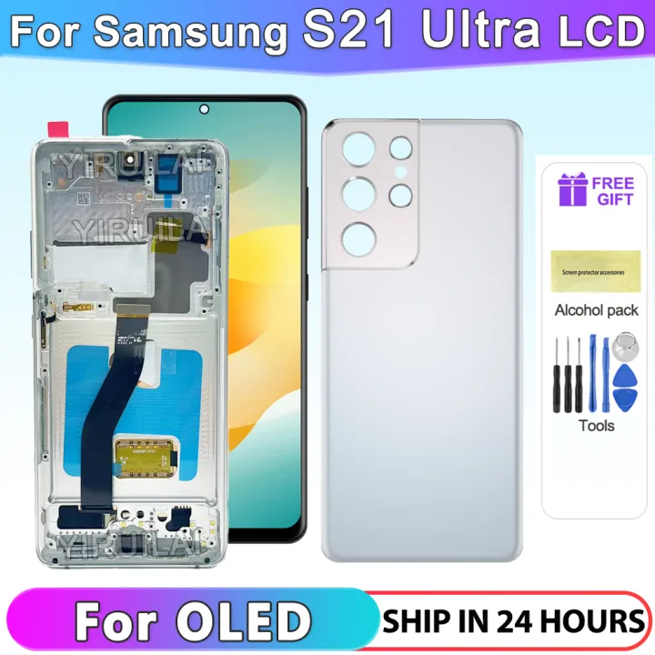 AMOLED S21 Ultra Screen with Frame for Samsung Galaxy S21 Ultra 5G ...