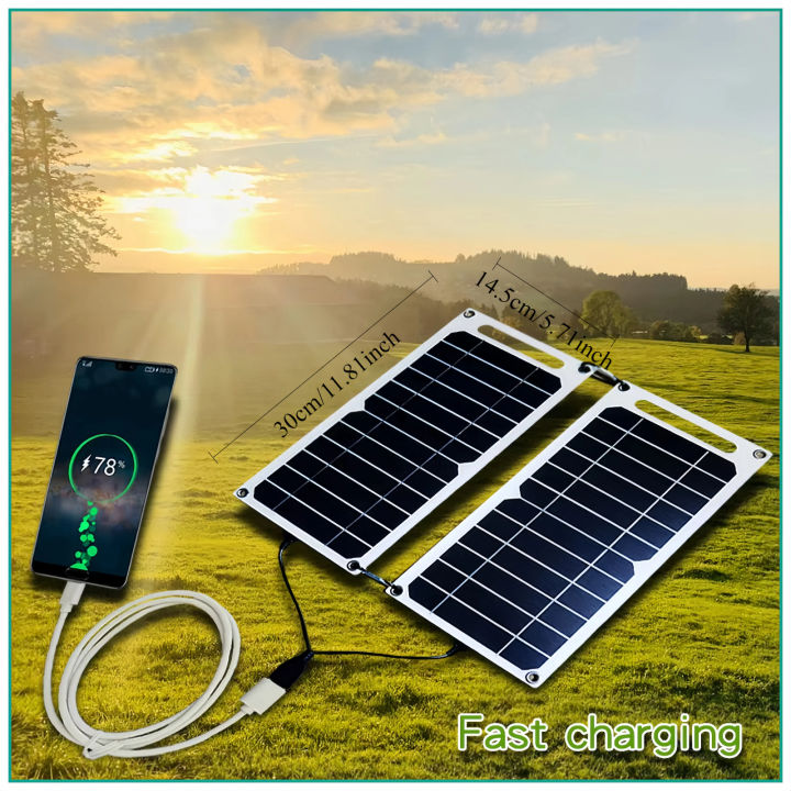 5-35W Solar Panel With USB Waterproof Outdoor Hiking And Camping ...