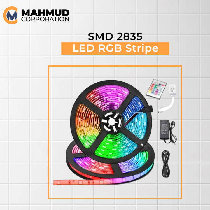 High Quality SMD 2835 DC 12V LED Strip Light with Remote 5 Meters RGB ...