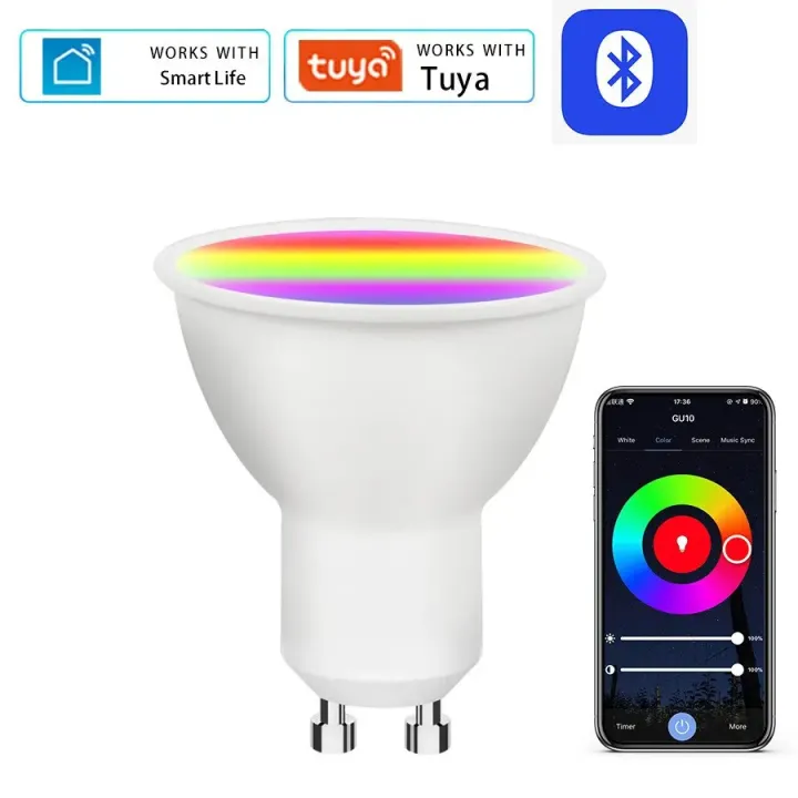 Tuya Led Light Bulbs 220V GU10 Wifi Bluetooth Smart Life RGB Spotlight ...