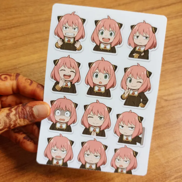Anya Forger Expression Sticker Sheet | Glossy A6 Uncut Stickers | Spy x ...
