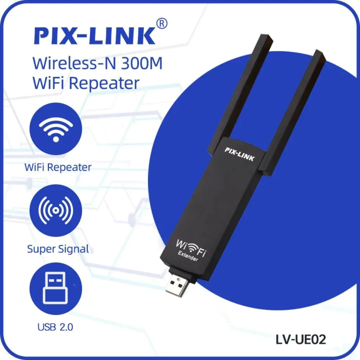 PIX-LINK UE02 USB Wireless Router'S WiFi Repeater Powered Wi-Fi Range ...