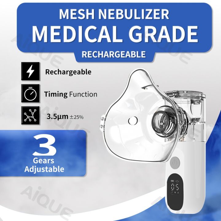 JUSTLANG Rechargeable Nebulizer Adjustable LED Display Medical Silent ...
