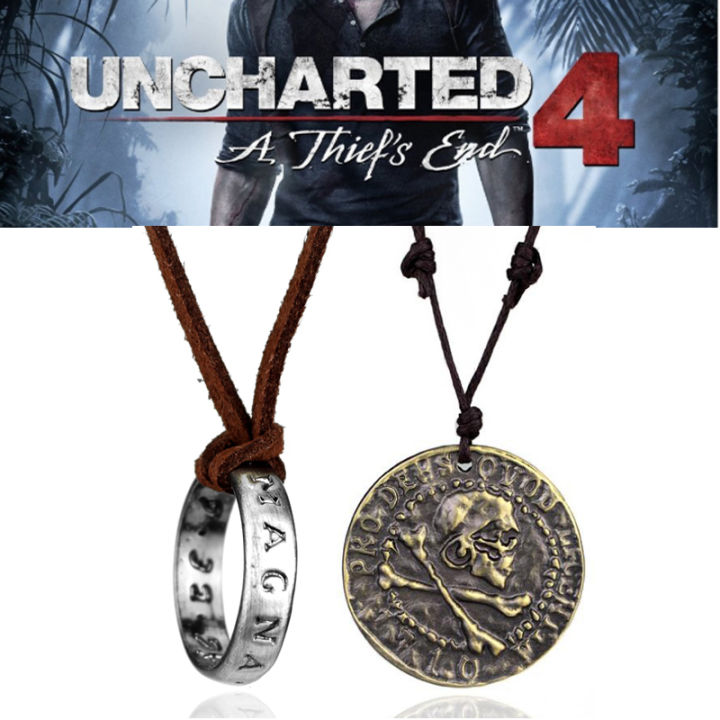 Game Uncharted 4 Ring Thief's End Nathan Drake Pendant Rings Long Short ...