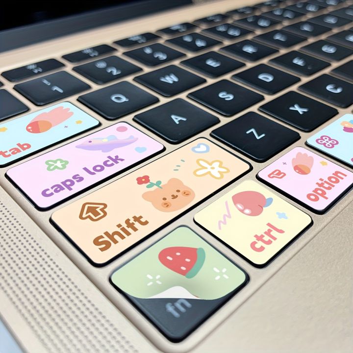 1PCS Cute Bear Pattern Cute Cat Pattern Laptop Partial Keyboard Skin ...