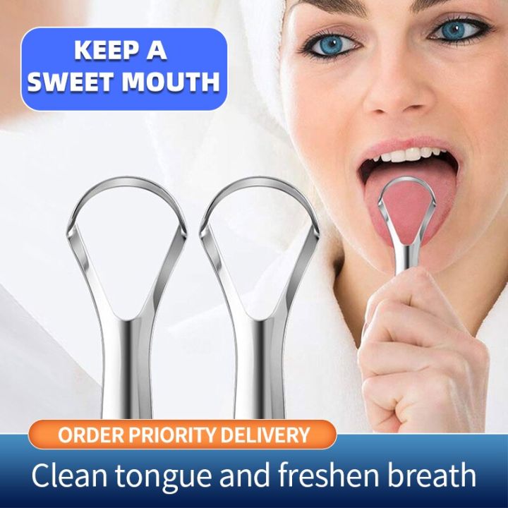 Adult Silicone Tongue Scraper Tongue Cleaner Remove Halitosis Tongue ...