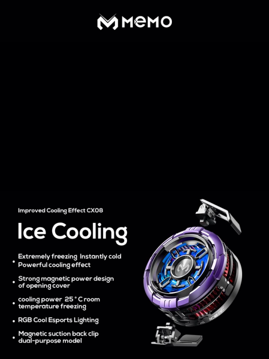 "MEMO CX08, CX08 Pro & CX07 Gaming Phone Coolers – AI Cooling, 18W Fast ...