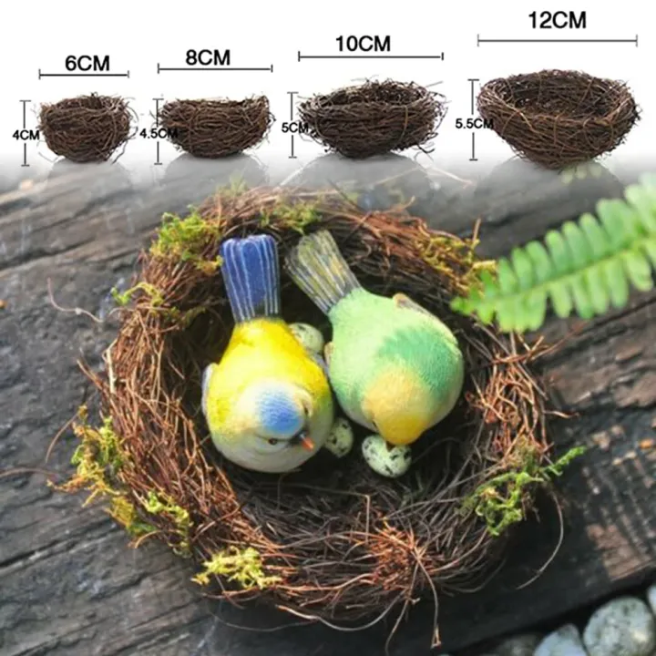 Nature Bird Nest Rattan Birds Nest Handmade Craft Vine Simulation Bird ...