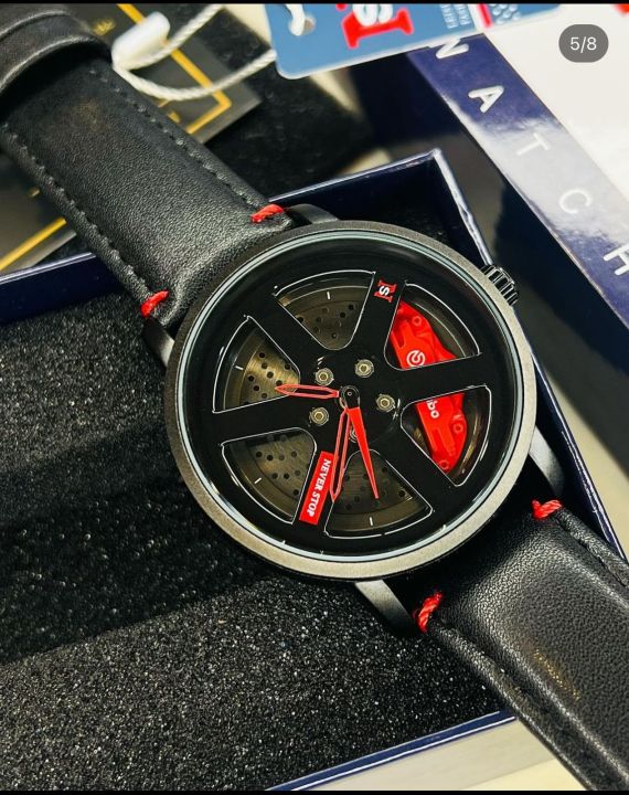 Never stop Watch With Leather strap fashion for men's | Daraz.pk