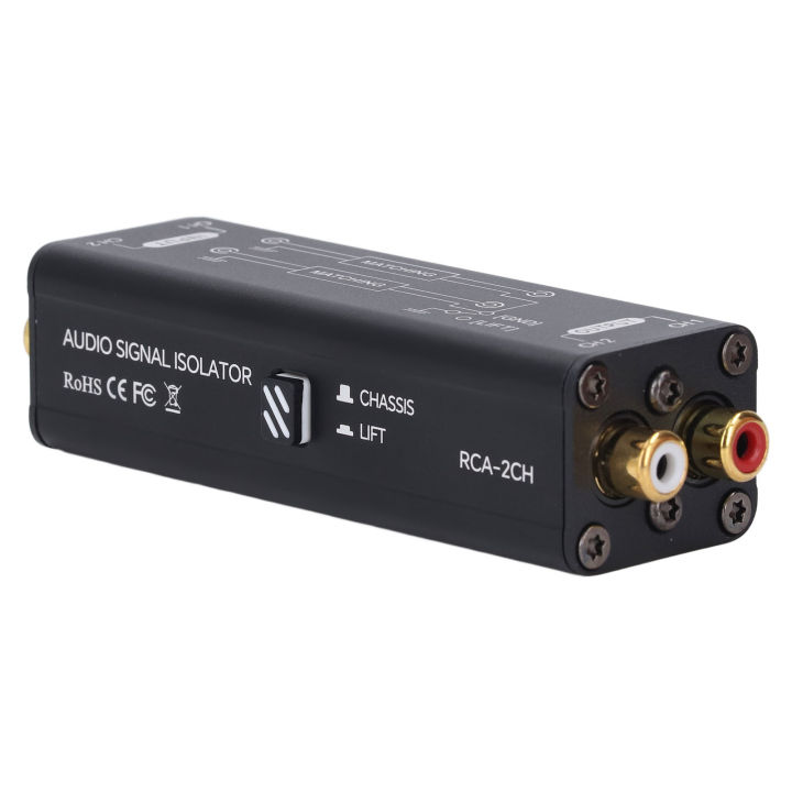 2 Channel Ground Loop Noise Isolator Sound Signal Filter Hum Eliminator ...