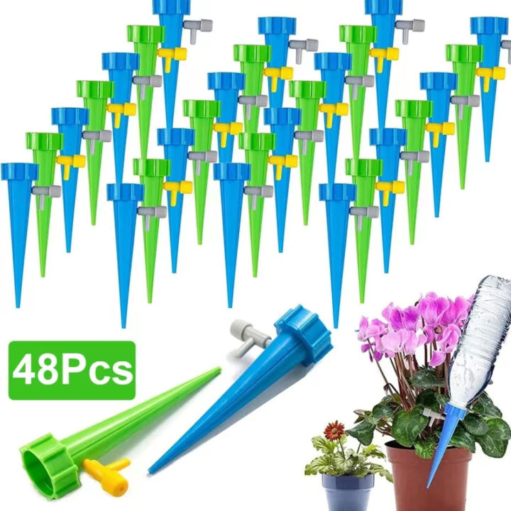 48pcs Auto Drip Irrigation Watering System Plant Dripper Spike Kits ...