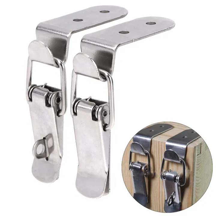 1PC 90 Degrees Duck-mouth Buckle Hook Lock Iron Spring Loaded Draw ...