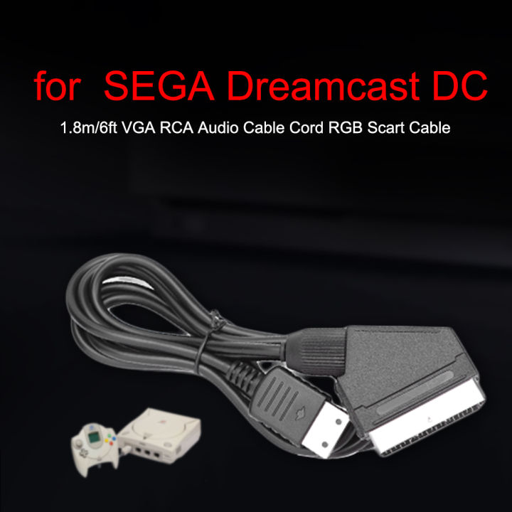 RGB Scart Cable Lead TV Audio Video Connection Wire for SEGA Dreamcast ...