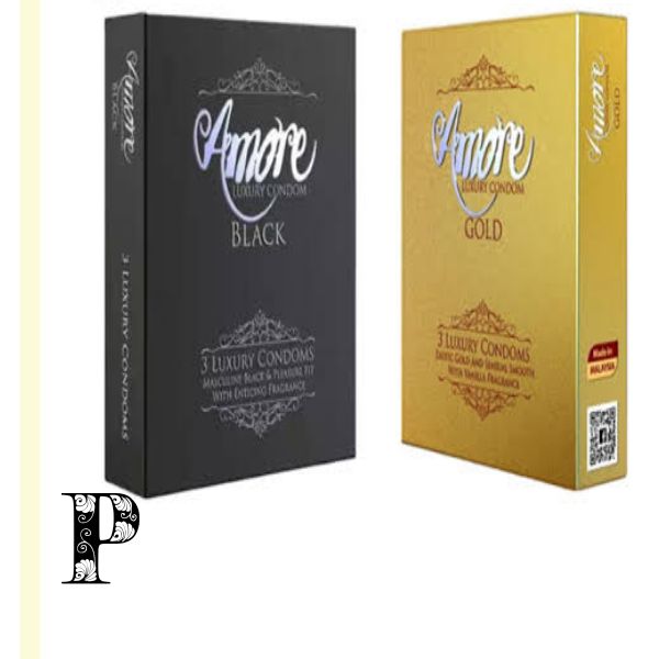 Amore Luxury Gold and Black Condom (3’s X 2) 6 pieces (2's Combo Pack) | Daraz.com.bd
