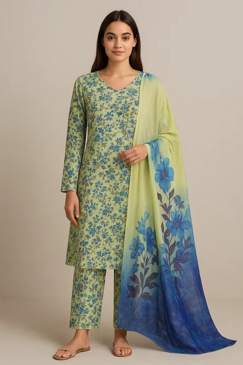 three-piece lawn suit which typically includes a shirt (kurta ...