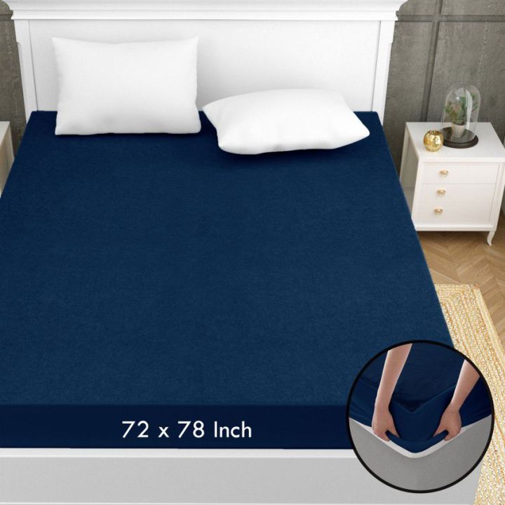 Blue Waterproof Mattress Zipper 6 sides safety all size available 72* ...