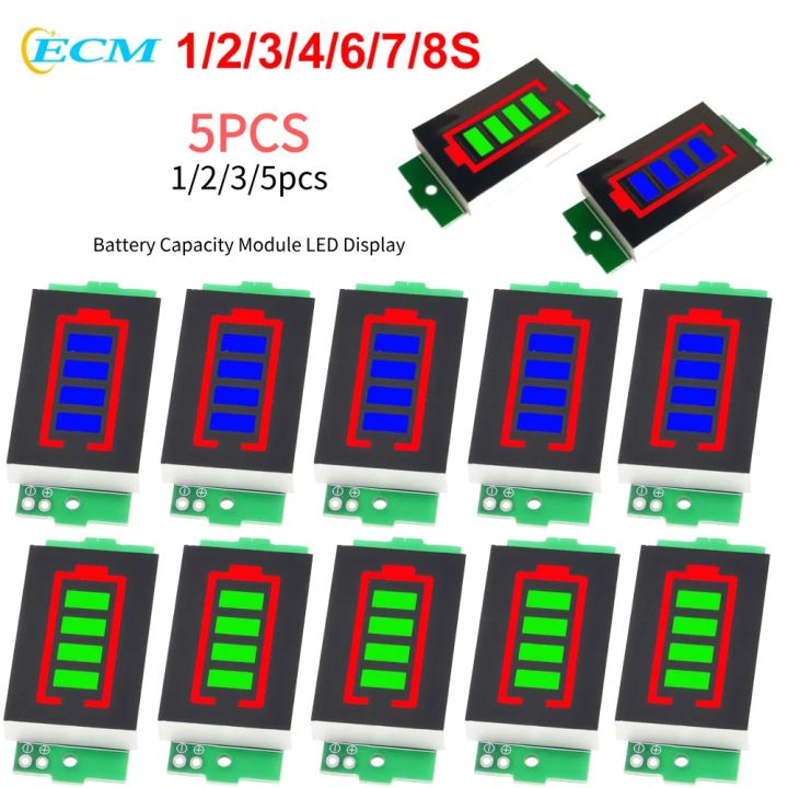 1/2/3/4/6/7/8S Lithium Battery Level Indicator LED Display Lithium ...