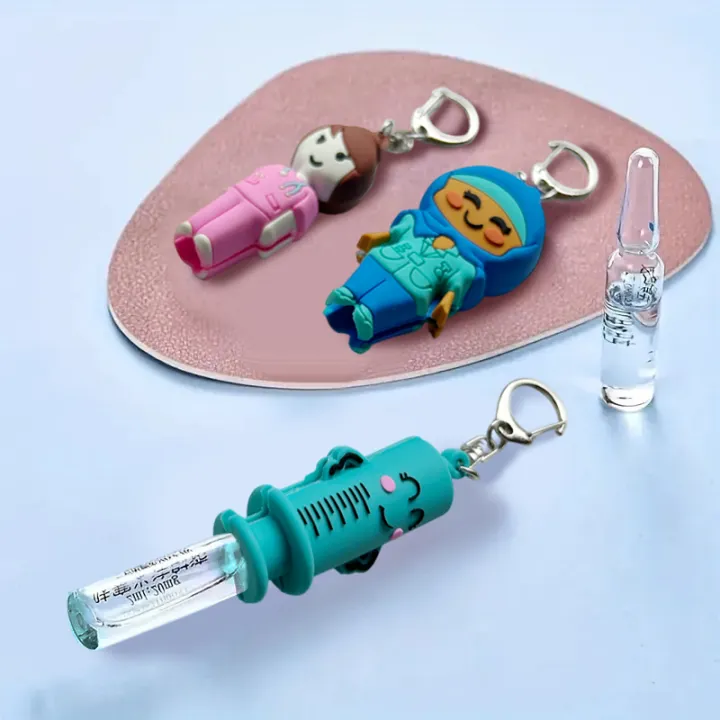 1pc Syringe-Shaped Ampoule Bottle Opener Keychain Rubber Cutter Aid ...