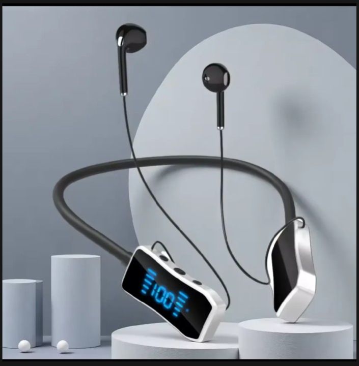 Kin KL50 Bluetooth Neckband with LED Screen, TF Card, Super Bass & 48H ...