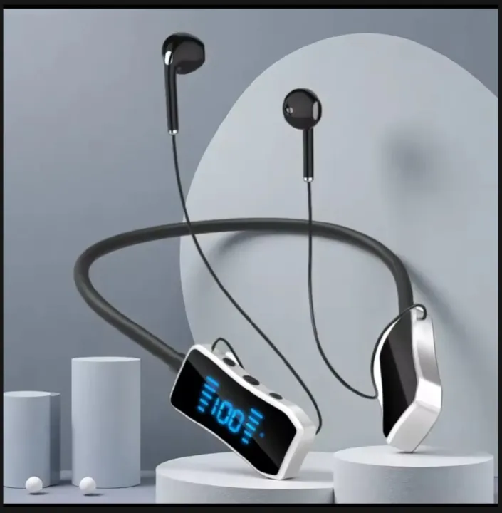 Kin KL50 Bluetooth Neckband with LED Screen, TF Card, Super Bass & 48H ...