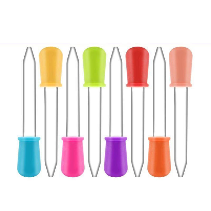 5PCS 5ml Small Silicone Plastic Pipette Dropper Feeding Medicine Liquid ...