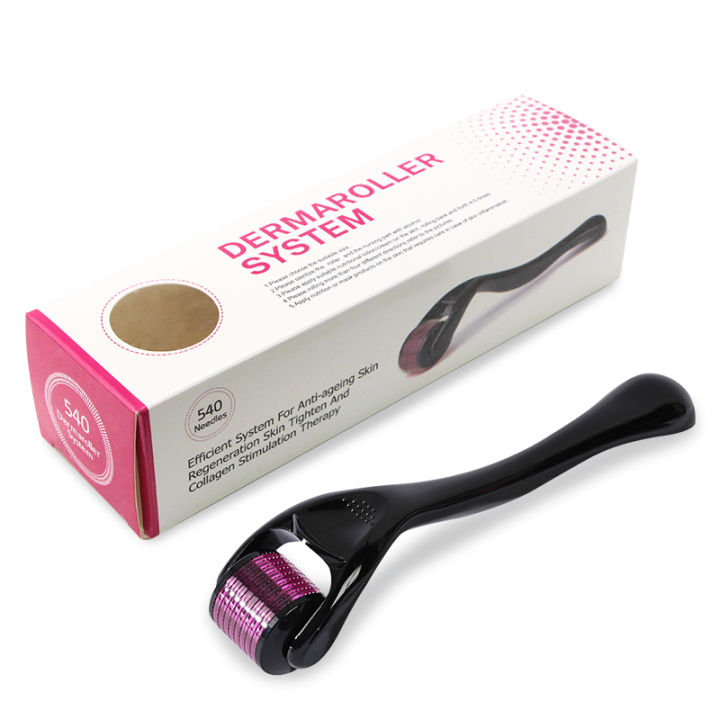 Purple Black Derma Roller 540 Stainless Steel Black Microneedling ...