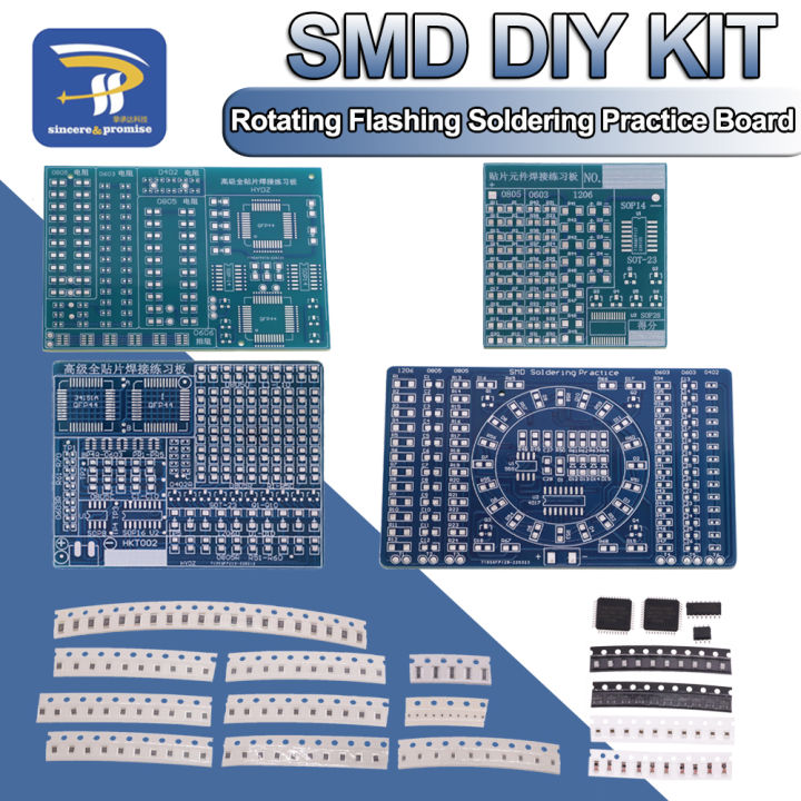 SMD SMT LQFP44 Flashin LED Components Soldering Practice Board Welding ...