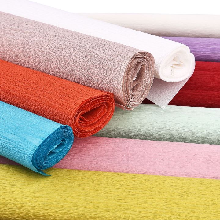 17 Colors 250x50cm Colored Crepe Paper Roll Origami Crinkled Crepe ...