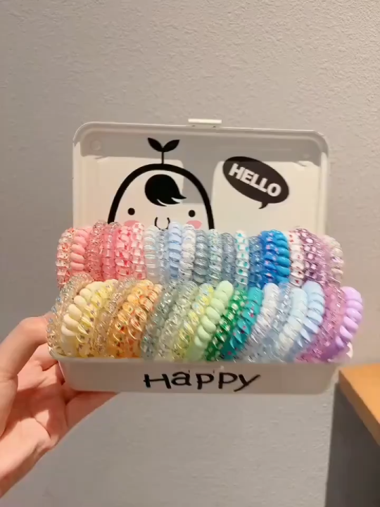 20/40 Pcs Candy-Colored Spiral Hair Ties for Women – Telephone Wire ...