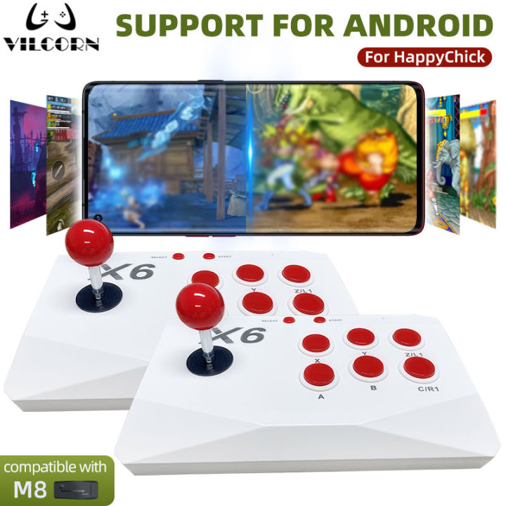 VILCORN X6 Arcade Joystick for M8 Game Stick 2.4G USB Wireless Gaming ...