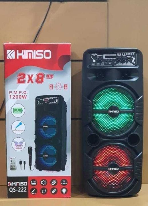 Kimiso 2 x 8" P.M.P.O 1200W QS-222 Speaker | Daraz.lk