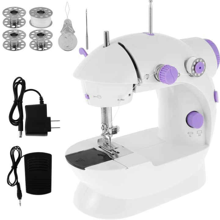 Sewing machine compact and portable 4 in 1 with adapter mini machine ...