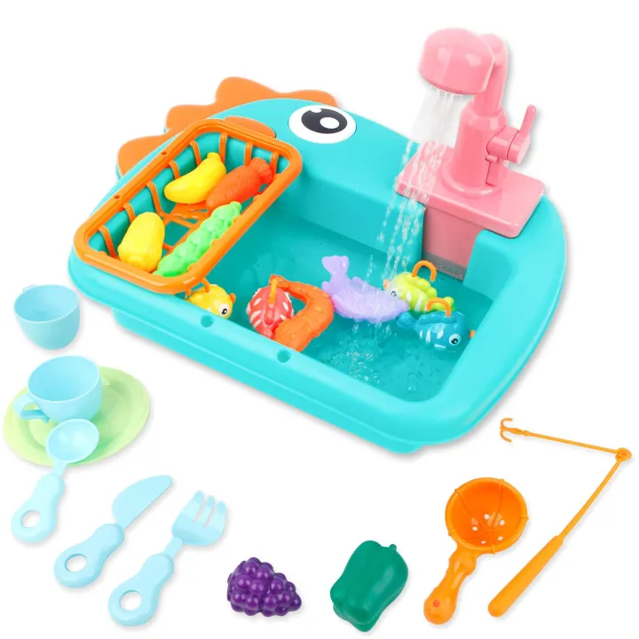 Play Kitchen Sink Toy, Water Toys for Kids with Electronic Dishwasher ...