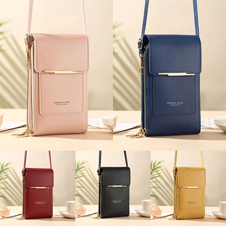 Large image: durable PU leather long wallet shoulder bag crossbody bag ...