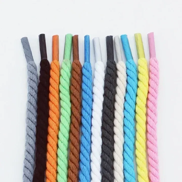 1Pair Round Shoelaces 6mm Thicker Cotton Shoelace AF1/AJ1 Twisted Rope ...