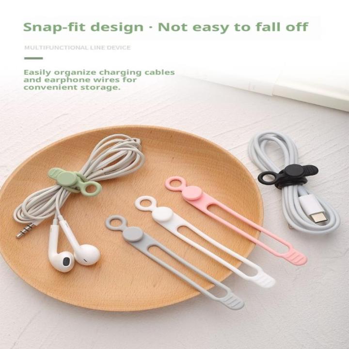 10PCS Silicone Cable Ties,Cord Organizer,Cable Straps,Reusable Cord ...