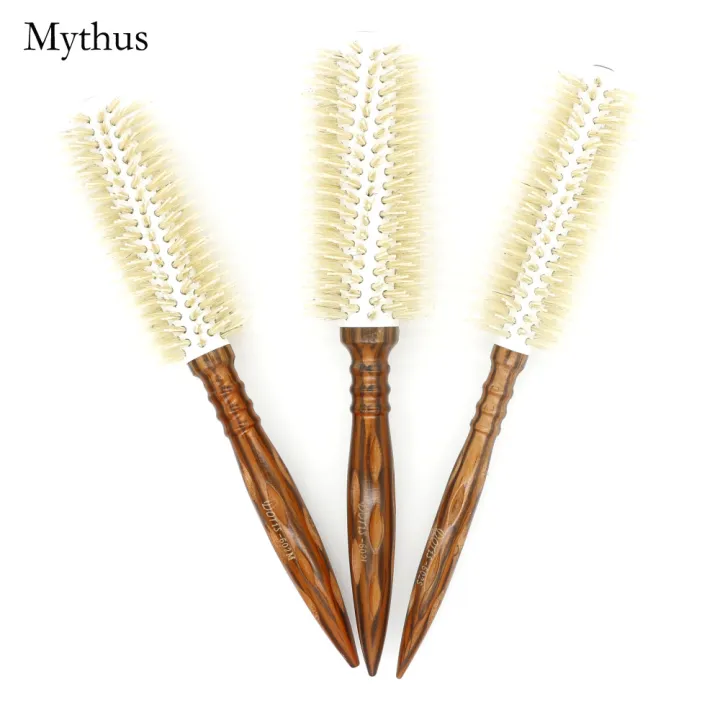 3 Size Salon Hair Curls Brush Antistatic Wooden Hair Round Brush For ...
