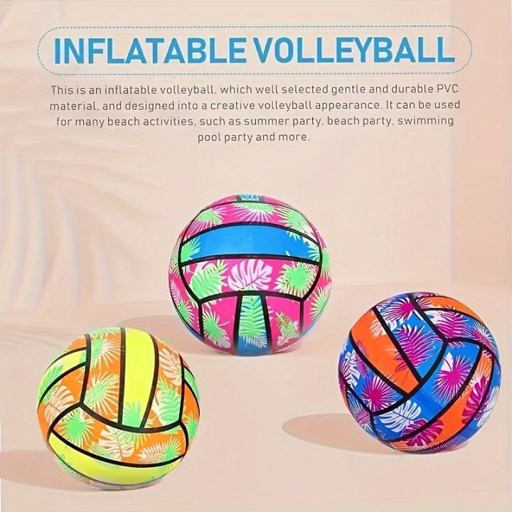 4/2/1pcs Inflatable Beach Volleyballs 4pcs - Tropical Leaf Print PVC ...
