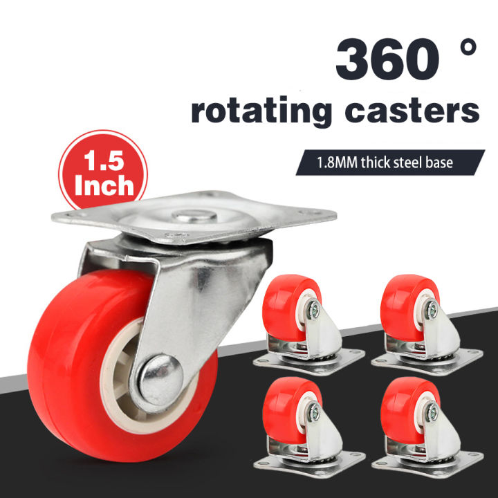 4Pcs Caster Wheel Heavy Duty Swivel Caster Capacity Wear Resistant Mute ...