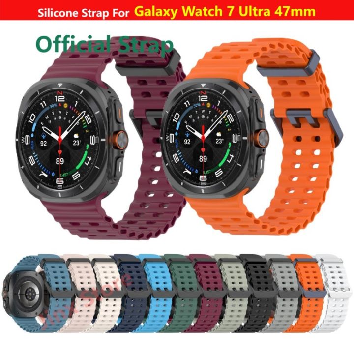 Ocean Sports Strap For Samsung Galaxy Watch 7 Ultra 47mm No Gap Silicone Smart Wristband | Daraz ...