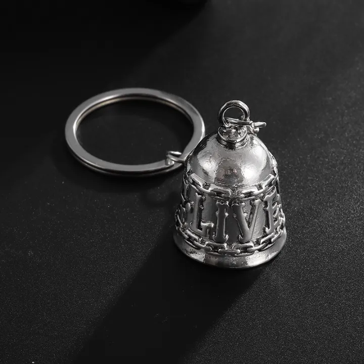 Retro Gothic Letter Chain Bell Pendant Motorcycle Bell Keychain Men ...