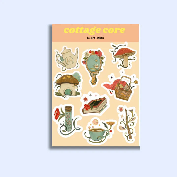 Cottagecore Uncut Sticker Sheet| A5 | Daraz.pk