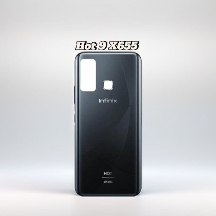 infinix Hot 9 X655 Battery Back Cover Black Door Housing case Glass ...